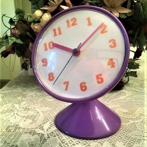 Accents | Vintage Retro Purple Pedestal Clock | Poshmark
